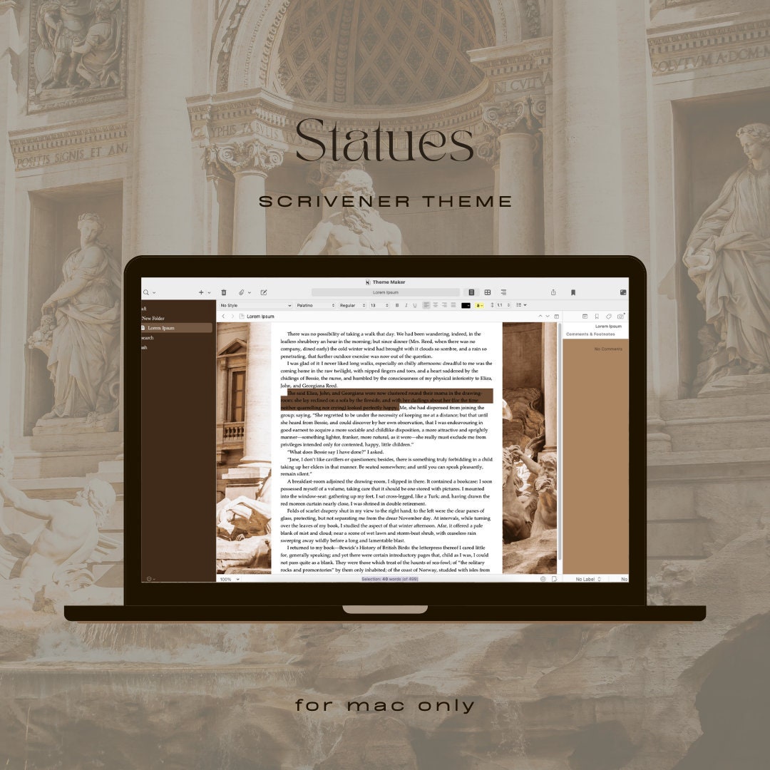 Statues Scrivener Theme | Scrivener Themes | Mac OS - Etsy