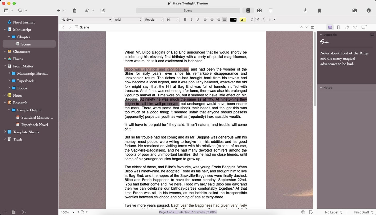 Hazy Twilight Scrivener Theme | Scrivener Themes | Mac OS - Etsy