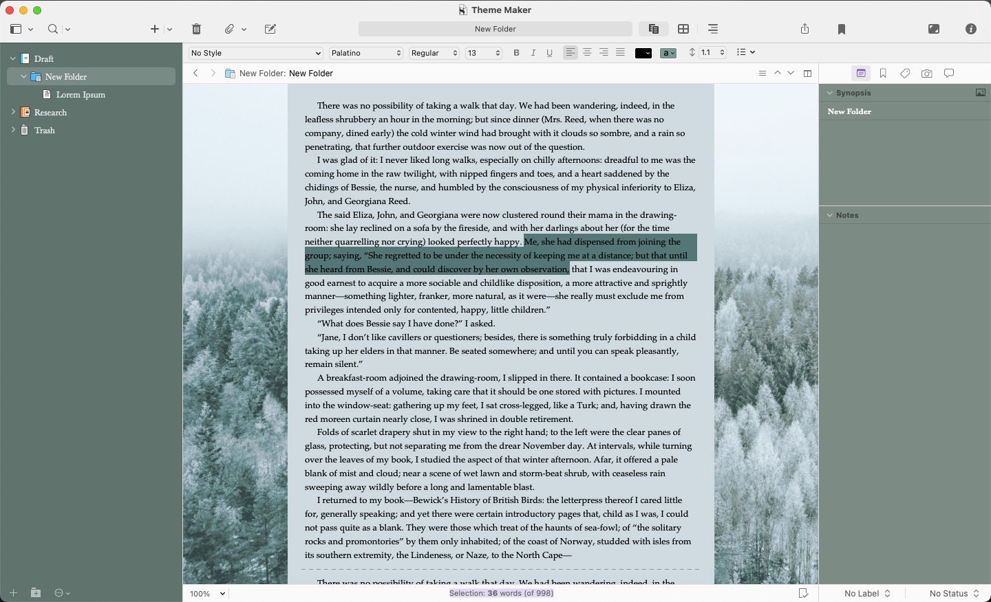 Winter Collection Scrivener Themes | 5 Scrivener Themes | Mac OS - Etsy