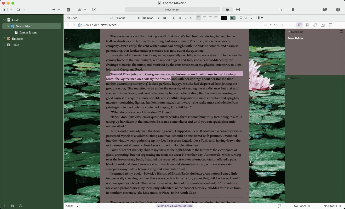 Lotus Scrivener Theme | Scrivener Themes | Mac OS - Etsy