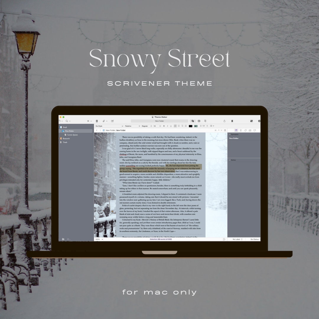 Snowy Street Scrivener Theme | Scrivener Themes | Mac OS - Etsy