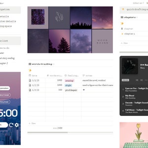 Ultimate Writing Tracker | Notion Template - Hazy Twilight Theme ...