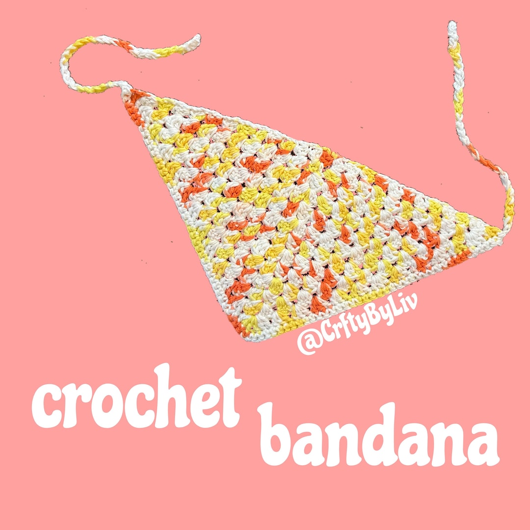 Handmade Bandana | Crochet Triangle Bandana | Crochet Hair Kerchief - Etsy