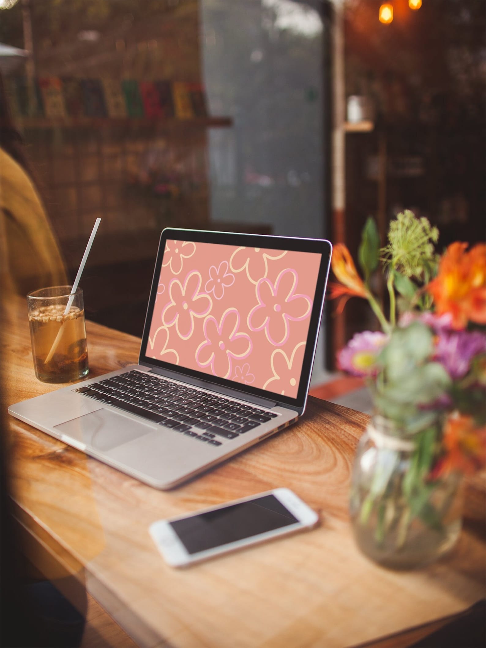 Colorful Floral Desktop Wallpaper | Modern Aesthetic Digital Laptop ...