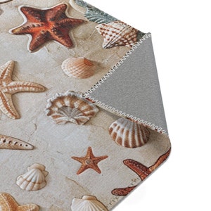 Seashell Beach Themed Rug - Starfish Area Rug, Nautical Living Room ...
