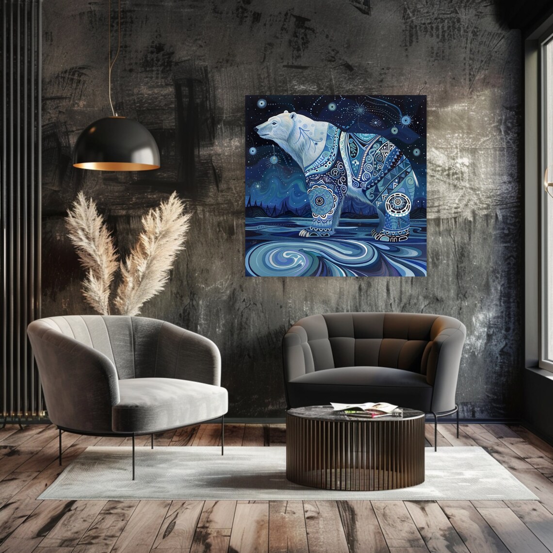 Inuit Art, Polar Bear Canvas, Native American, Alaskan Native Artwork ...