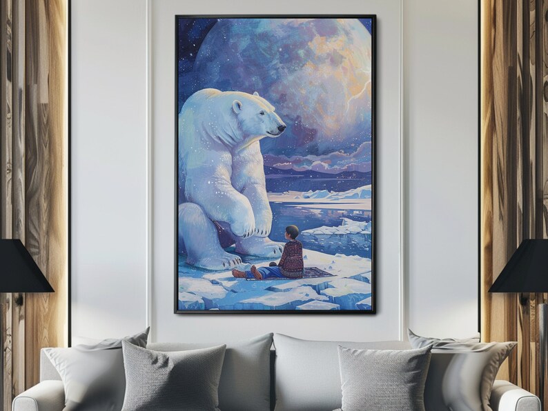 Inuit Art Polar Bear Poster: Alaskan Eskimo Art and Inupiaq Inspired ...