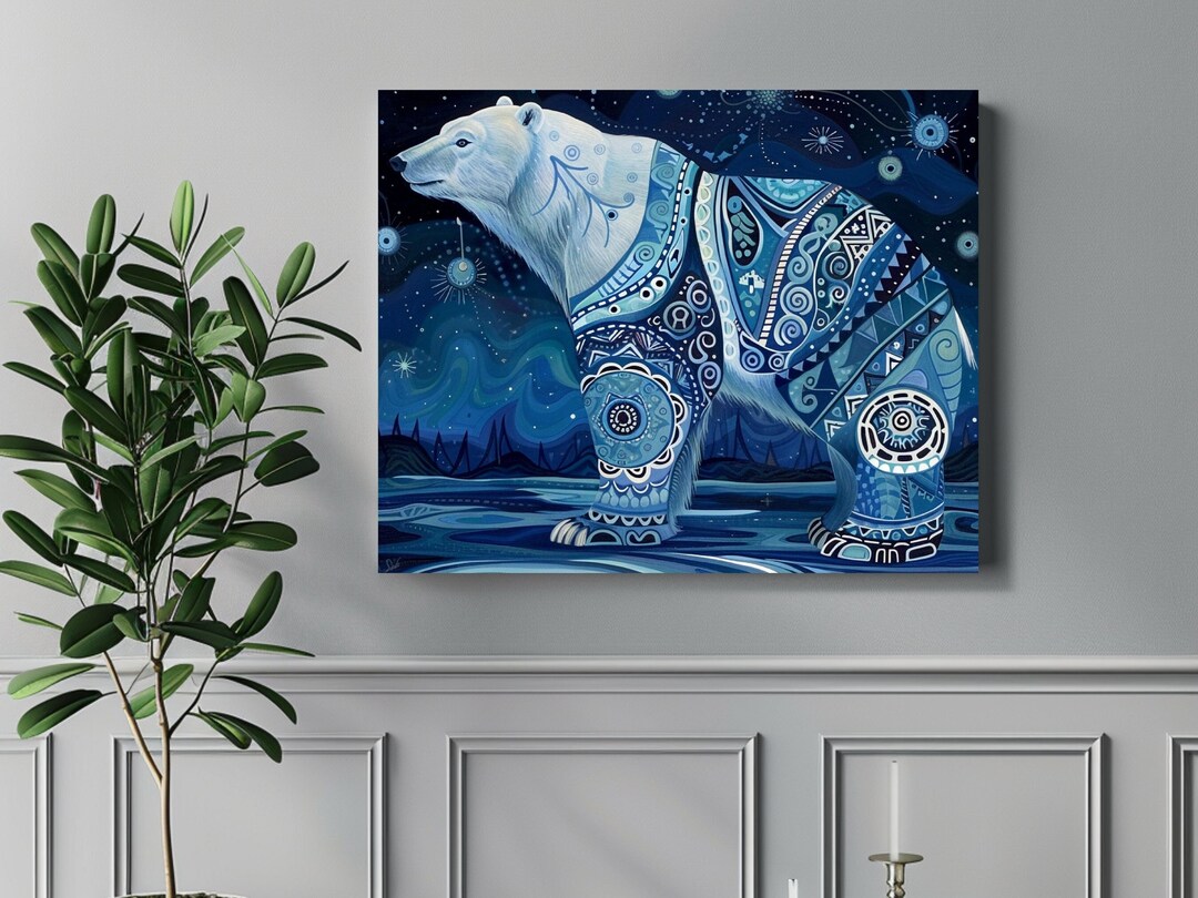 Inuit Art, Polar Bear Canvas, Native American, Alaskan Native Artwork ...