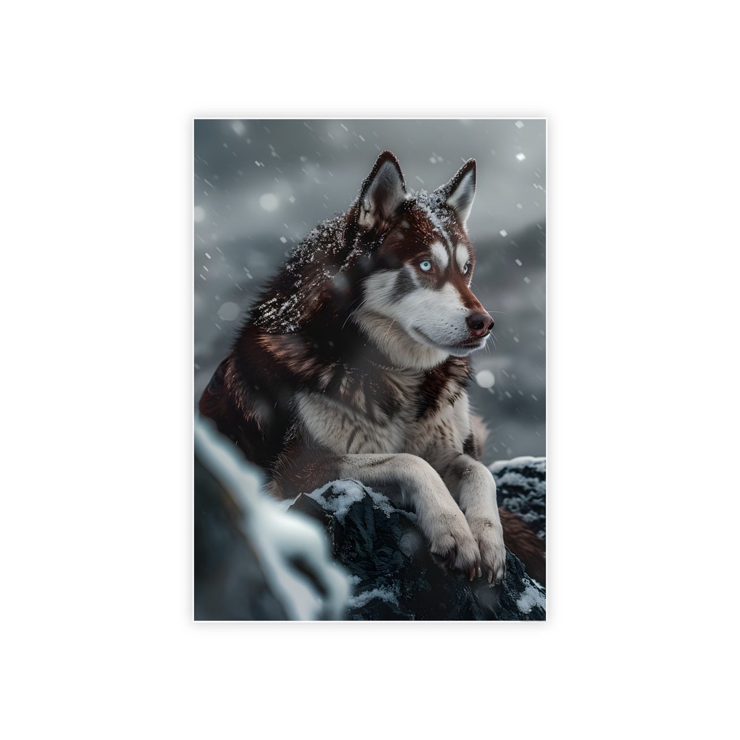 Inuit Husky Portrait Poster, Husky Artwork for Animal Lovers, Modern ...