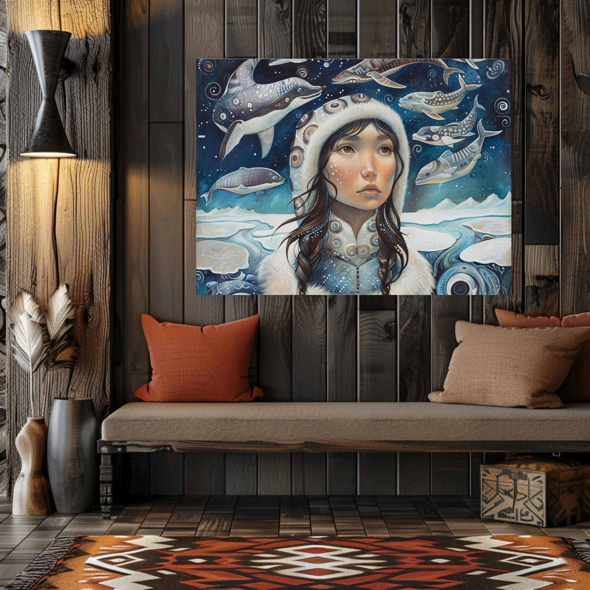 Inuit Goddess Sedna Legend, Inuit Art, Goddess of the Sea, Mythology Poster, Wall Decor ...