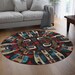 Native American Rug, Pacific Northwest Navajo Round Rug, Indigenous ...