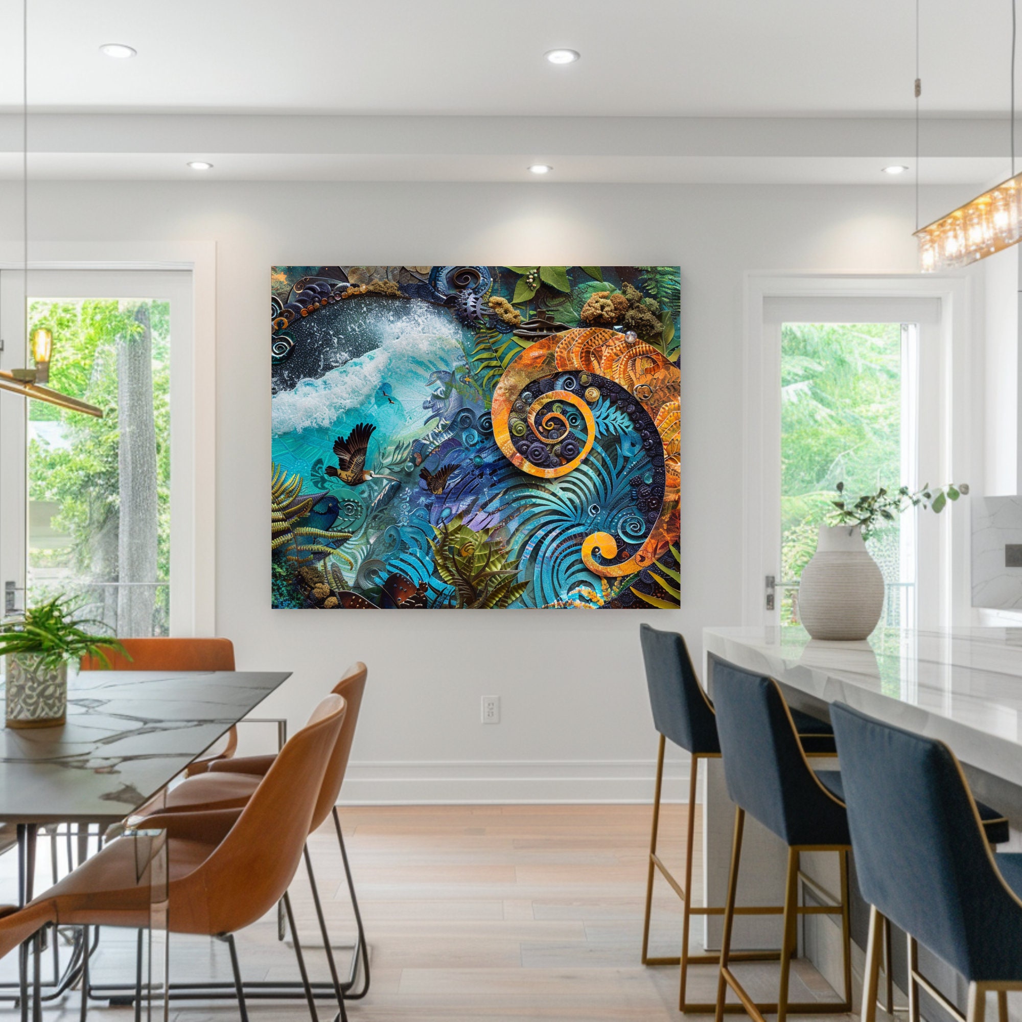 Maori Culture Art Collage, Koru Spiral & Unity Maori Patterns, Nature ...