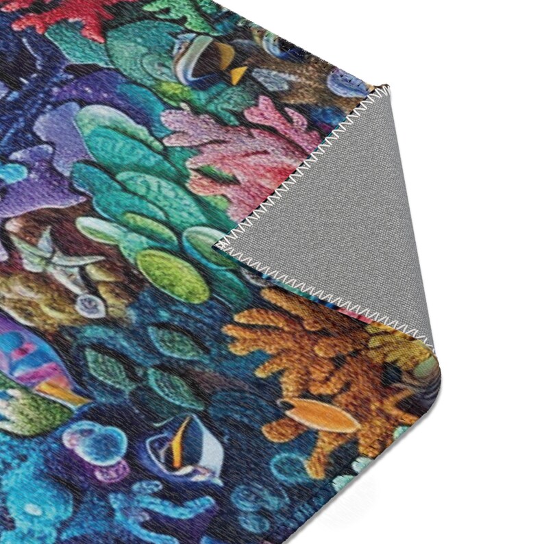 Sea Turtle Area Rug, Coastal Ocean Theme Rug, Nautical Home Decor, Sea ...