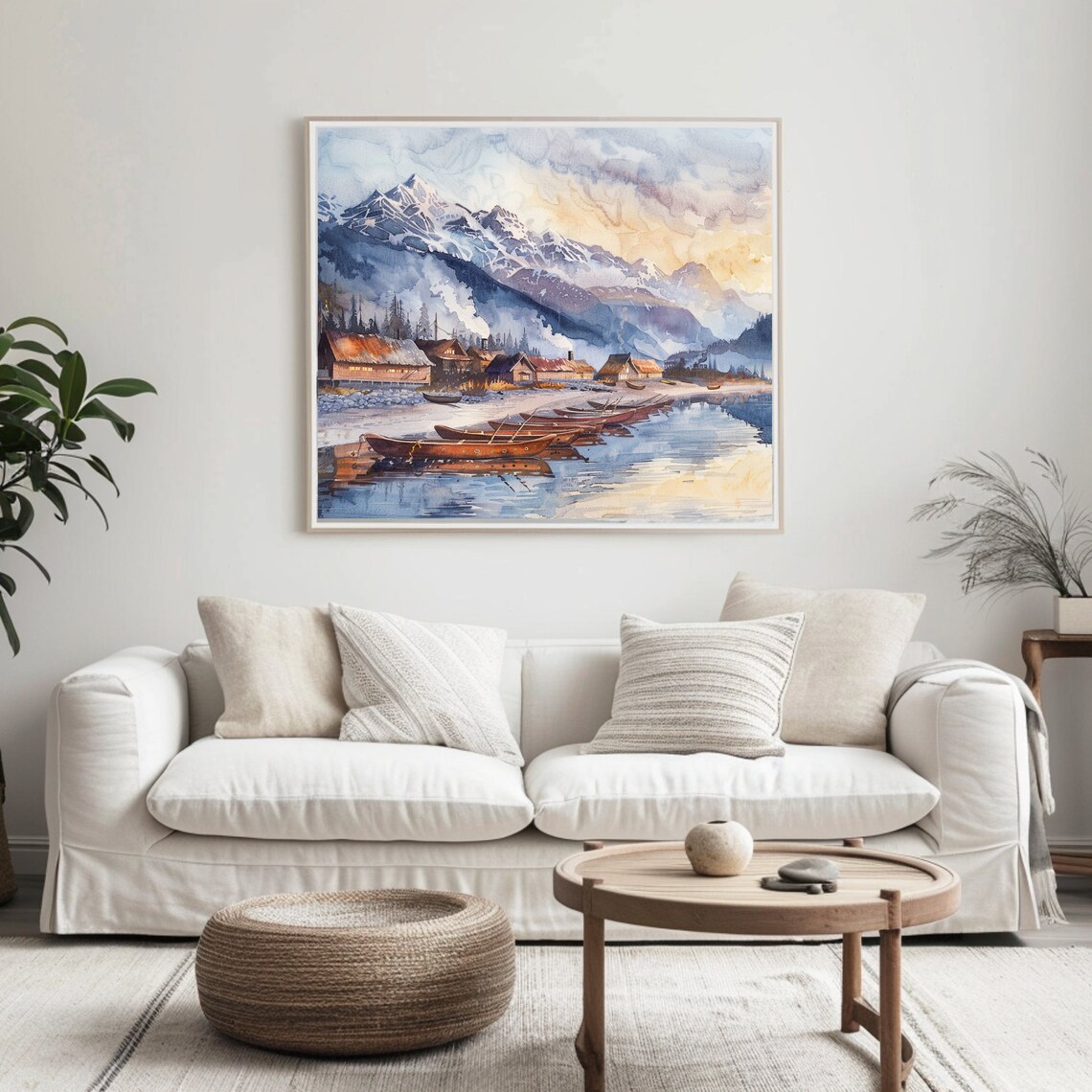 Inuit Tlingit Fishing Village Art Matte Poster Indigenous Landscape ...