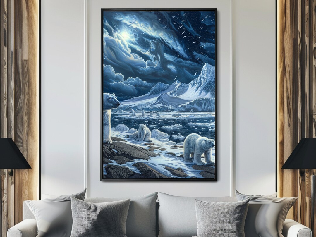 Polar Bear Art Print, Inuit Inspired Wall Art, Inupiaq, Alaskan Home ...