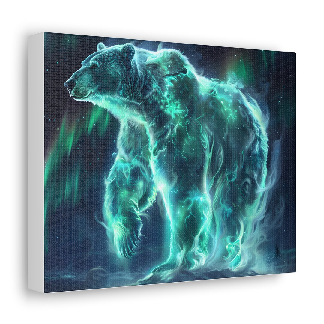 Northern Lights Spirit Bear Art, Aurora Borealis, Polar Bear, Alaska ...