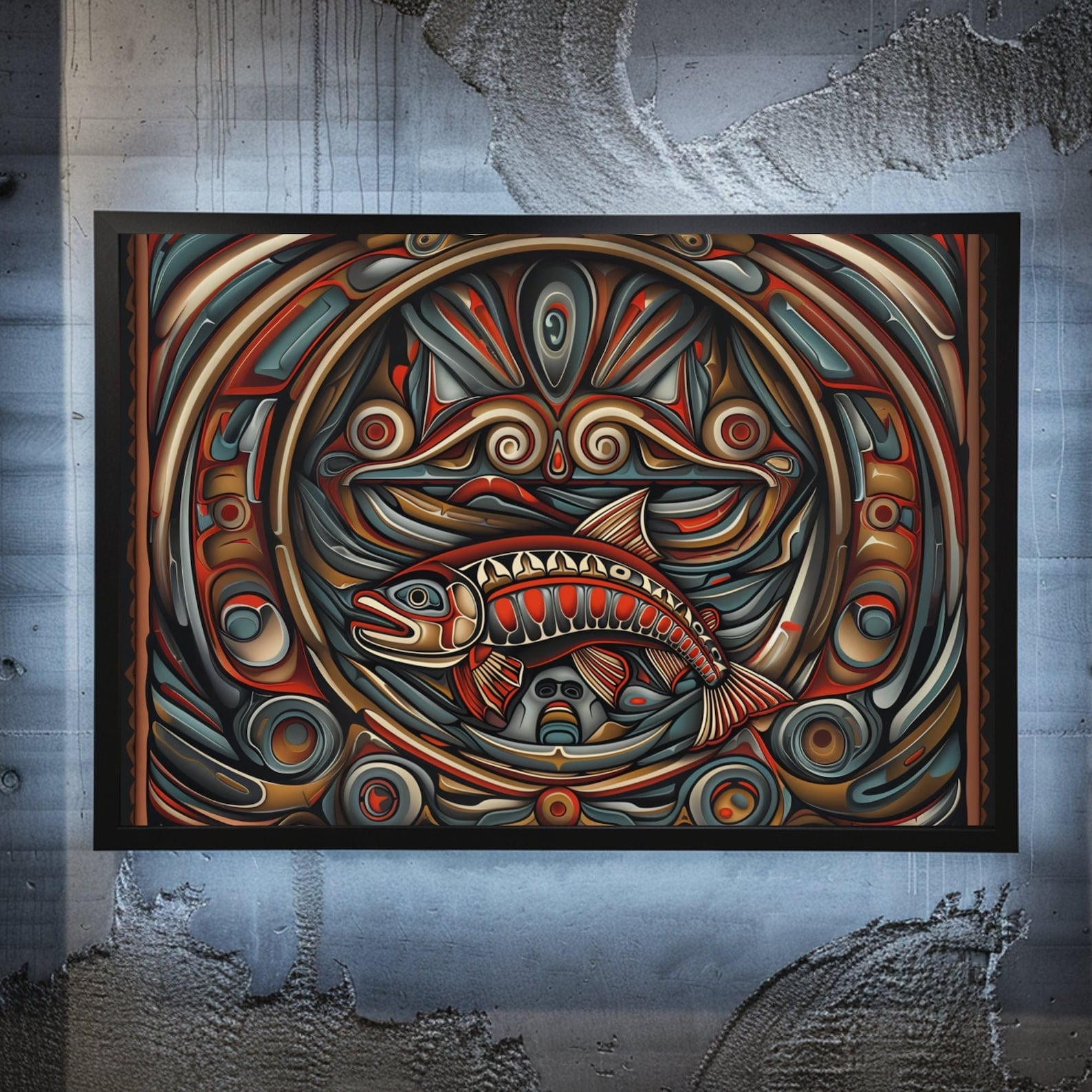 Haida Salmon Art Print, Indigenous Tlingit Art, Native American Wall ...