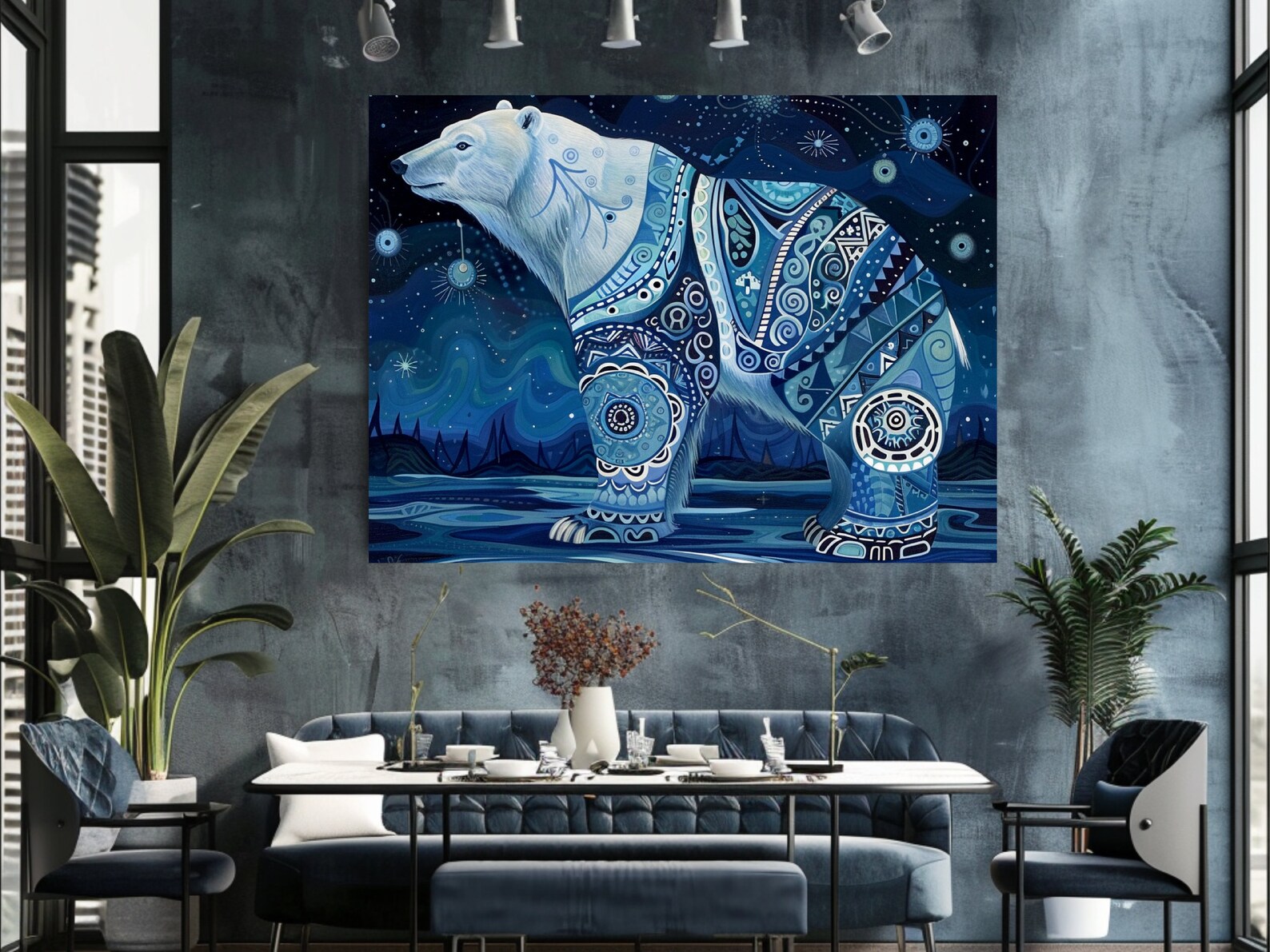 Inuit Art, Polar Bear Canvas, Native American, Alaskan Native Artwork ...