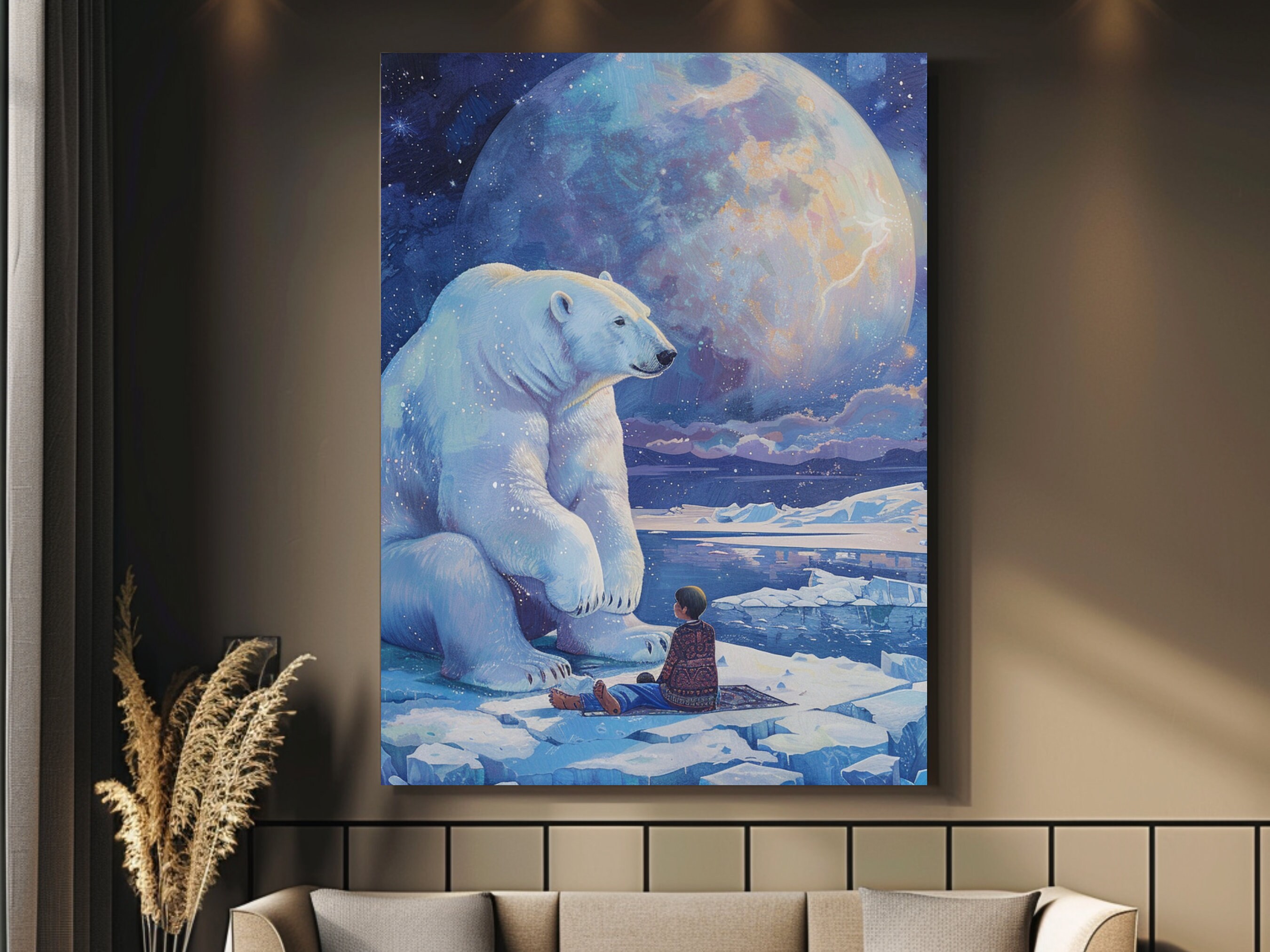 Inuit Art Polar Bear Poster: Alaskan Eskimo Art and Inupiaq Inspired ...