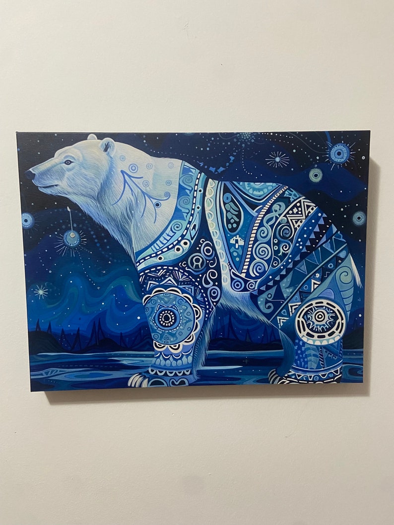 Inuit Art, Polar Bear Canvas, Native American, Alaskan Native Artwork ...