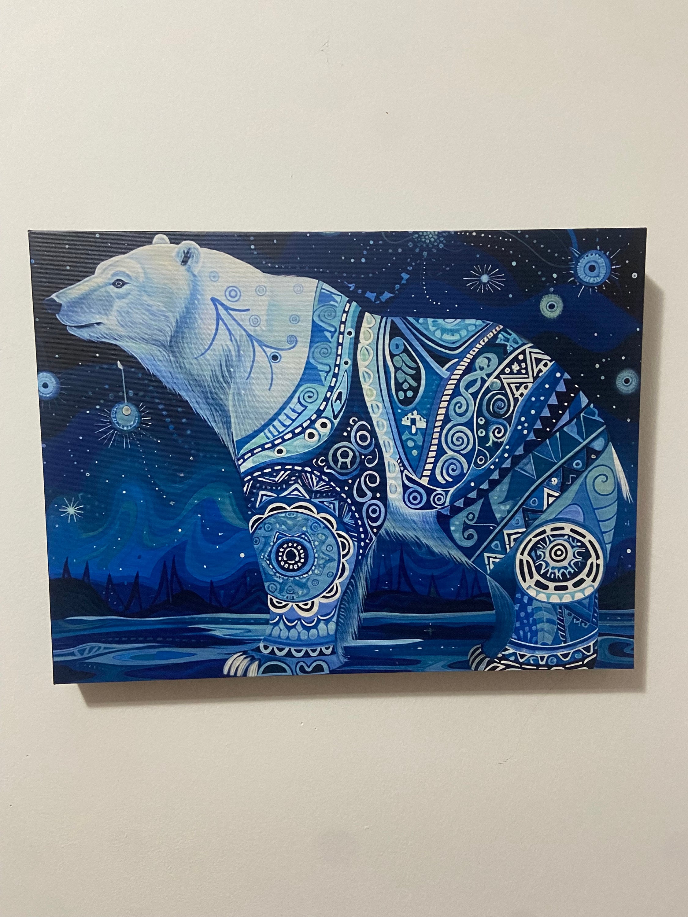 Inuit Art, Polar Bear Canvas, Native American, Alaskan Native Artwork ...