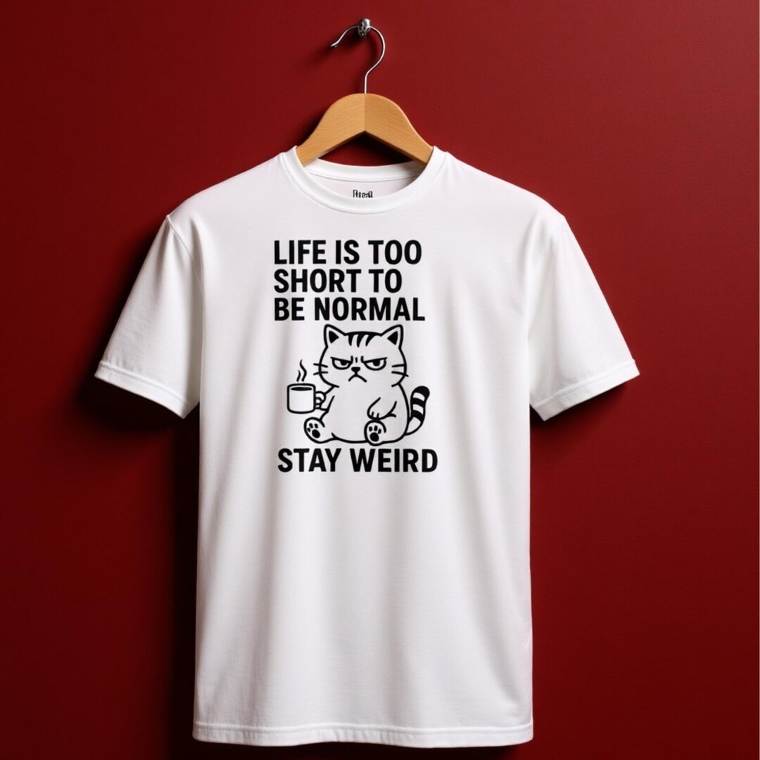 Buy Stay Weird Grumpy Cat T-shirt: Funny Introvert Tee for Cat Lovers ...