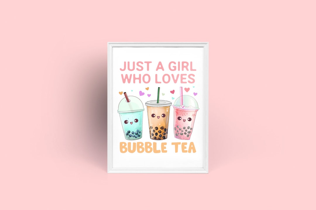 Bubble Tea Framed Print, Bubble Tea Image, Girl Loves Bubble Tea ...