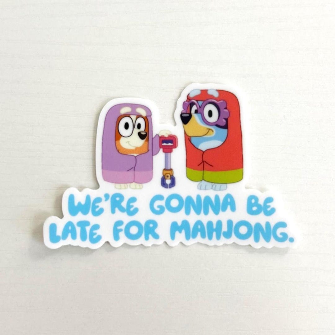 Bluey Grannies Vinyl Sticker: 2.5", Mahjong, Laptop Decal - Etsy