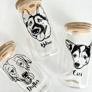 Custom Glass Can With Bamboo Lid and Straw - Etsy