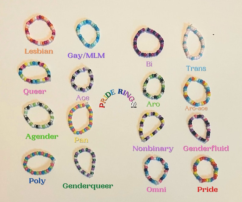 Cute Pride Bead Rings Set/handmade Beaded Ring/seed Bead Rings/stackable Rings - Etsy