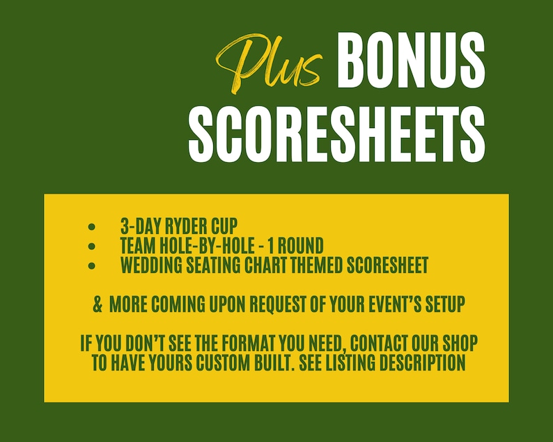 Editable Golf Scoreboard Templates: Tournament Scoresheets ...