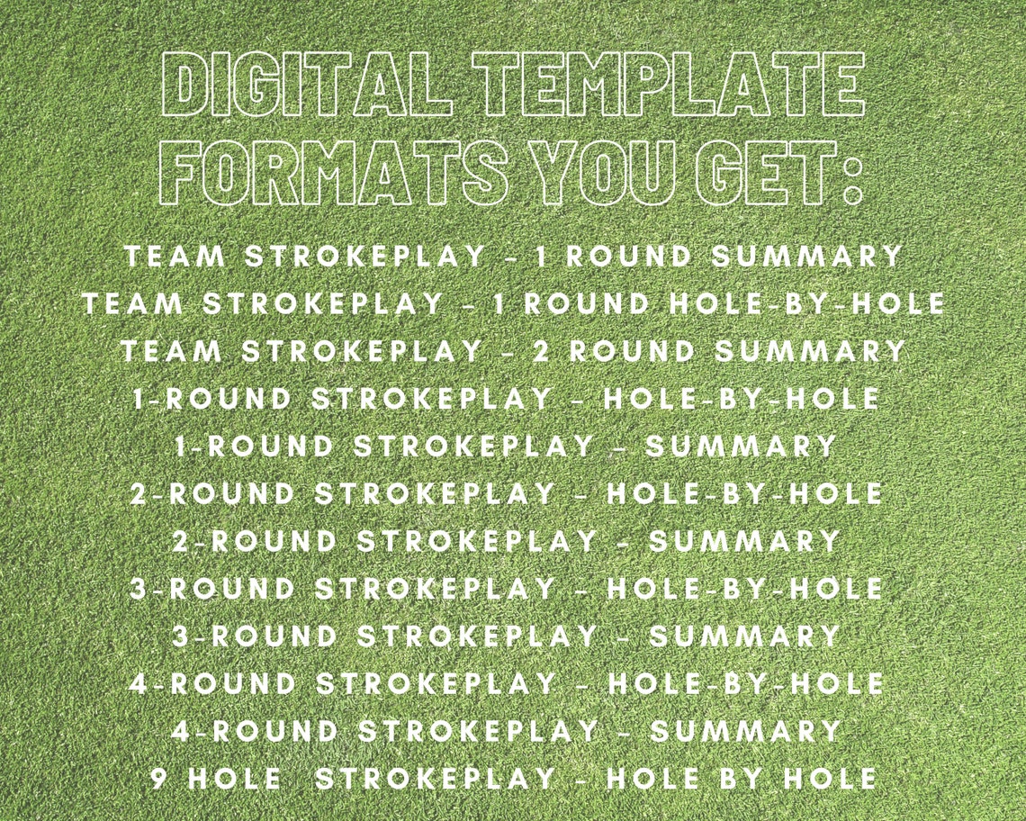 Editable Golf Scoreboard Templates: Tournament Scoresheets ...