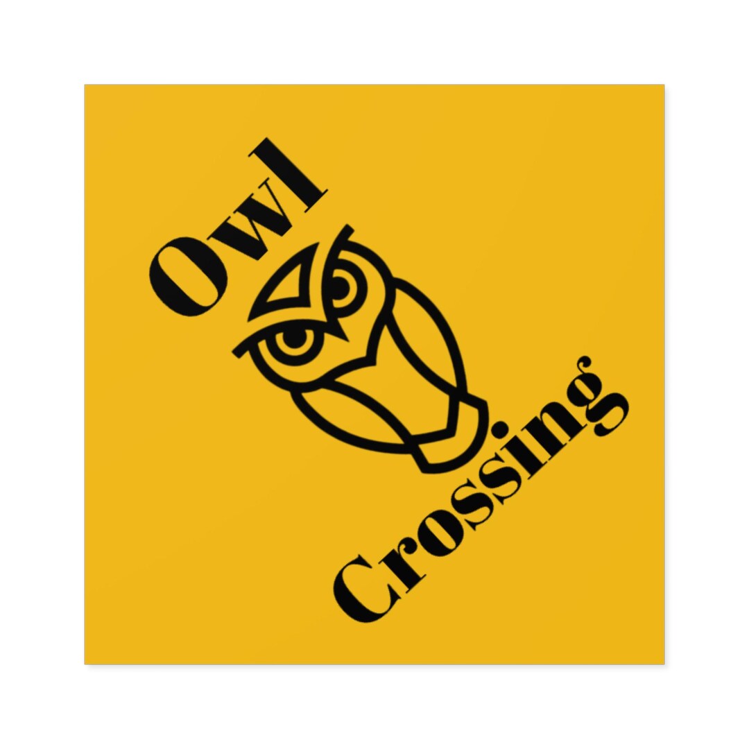 Owl Crossing Vinyl Sticker - Etsy
