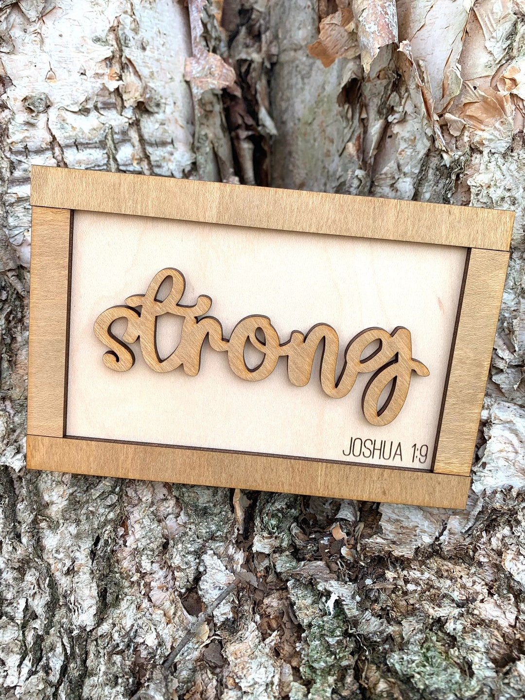 Strong Sign, Wood Sign, Joshua 1:9 Sign, Bible Verse Sign ...