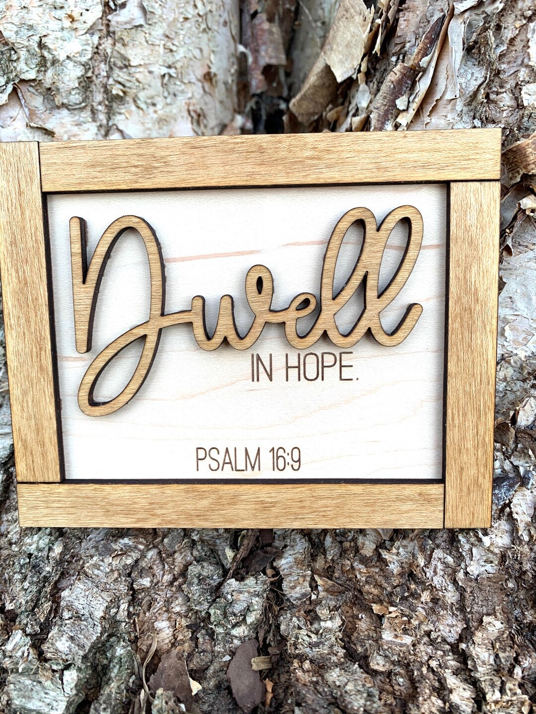 Dwell in Hope Wood Sign, Psalm 16:9, Easter Sign, Wood Sign, Tiered ...