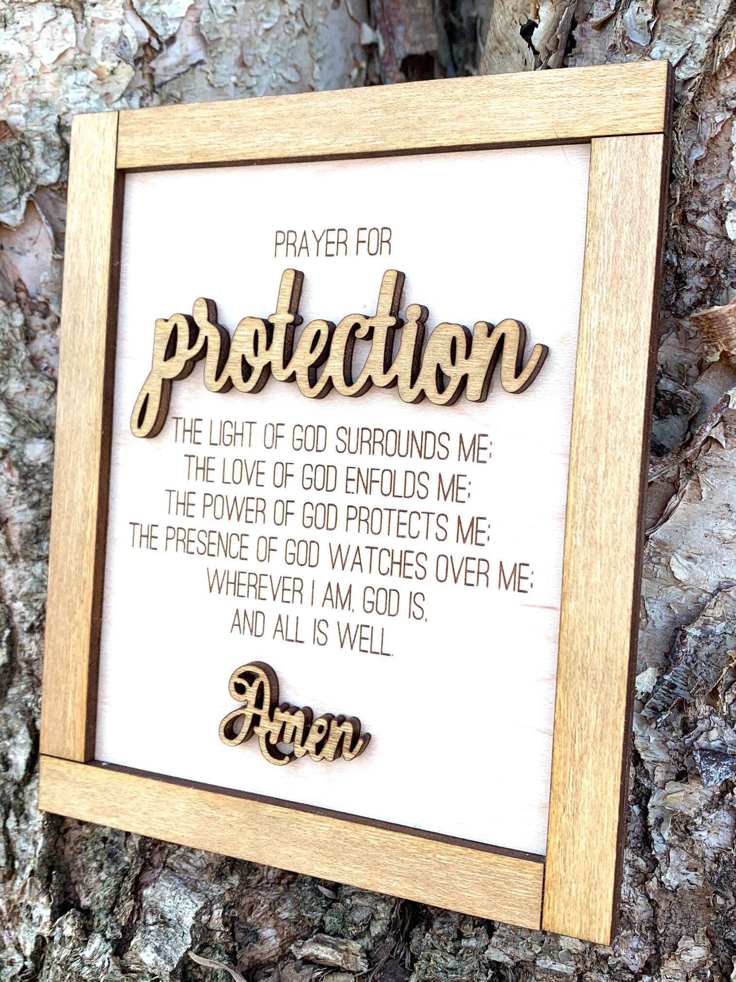 Prayer for Protection Sign, Wood Sign, Laser Engraved Sign, Tiered Tray ...