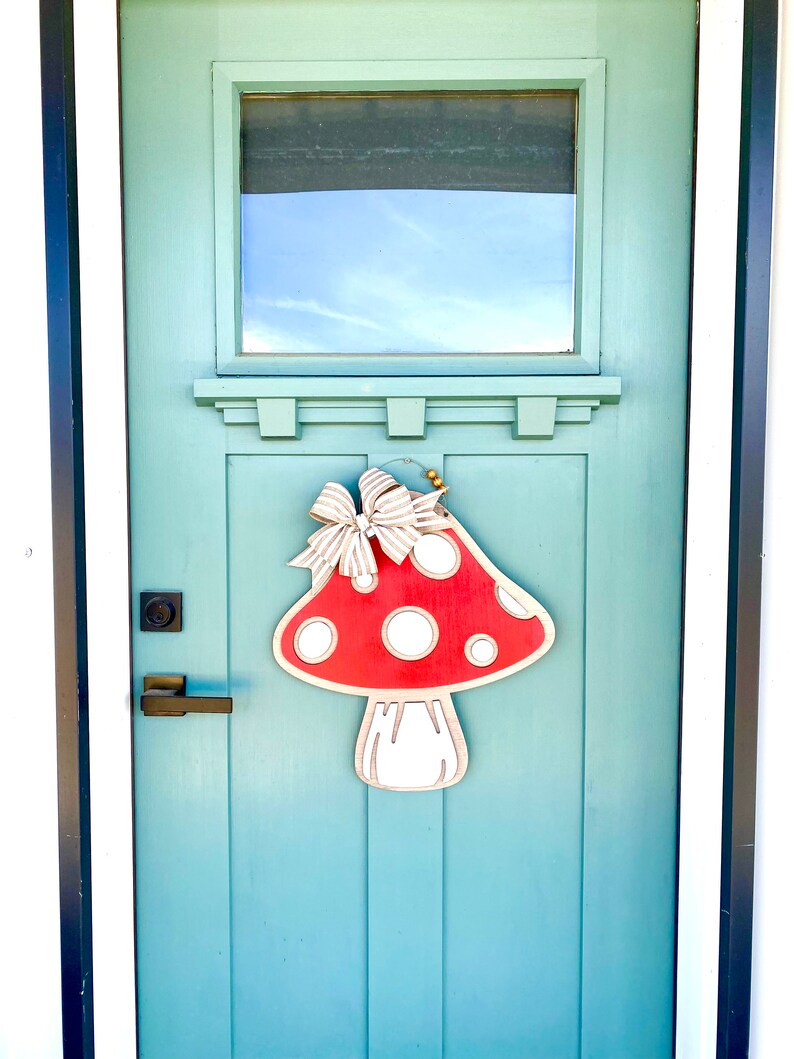 Eclectic Woodland Mushroom 70's Vibe Style Door Hanger Mystical Flower ...
