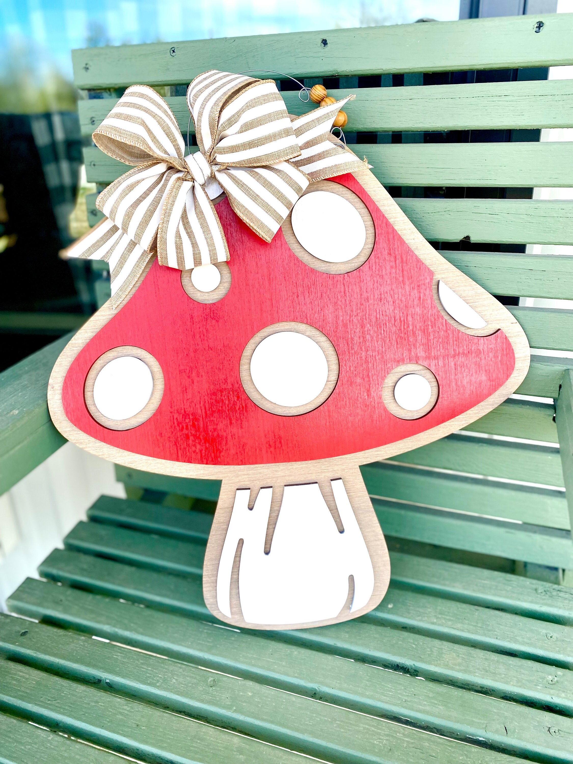 Eclectic Woodland Mushroom 70's Vibe Style Door Hanger Mystical Flower ...