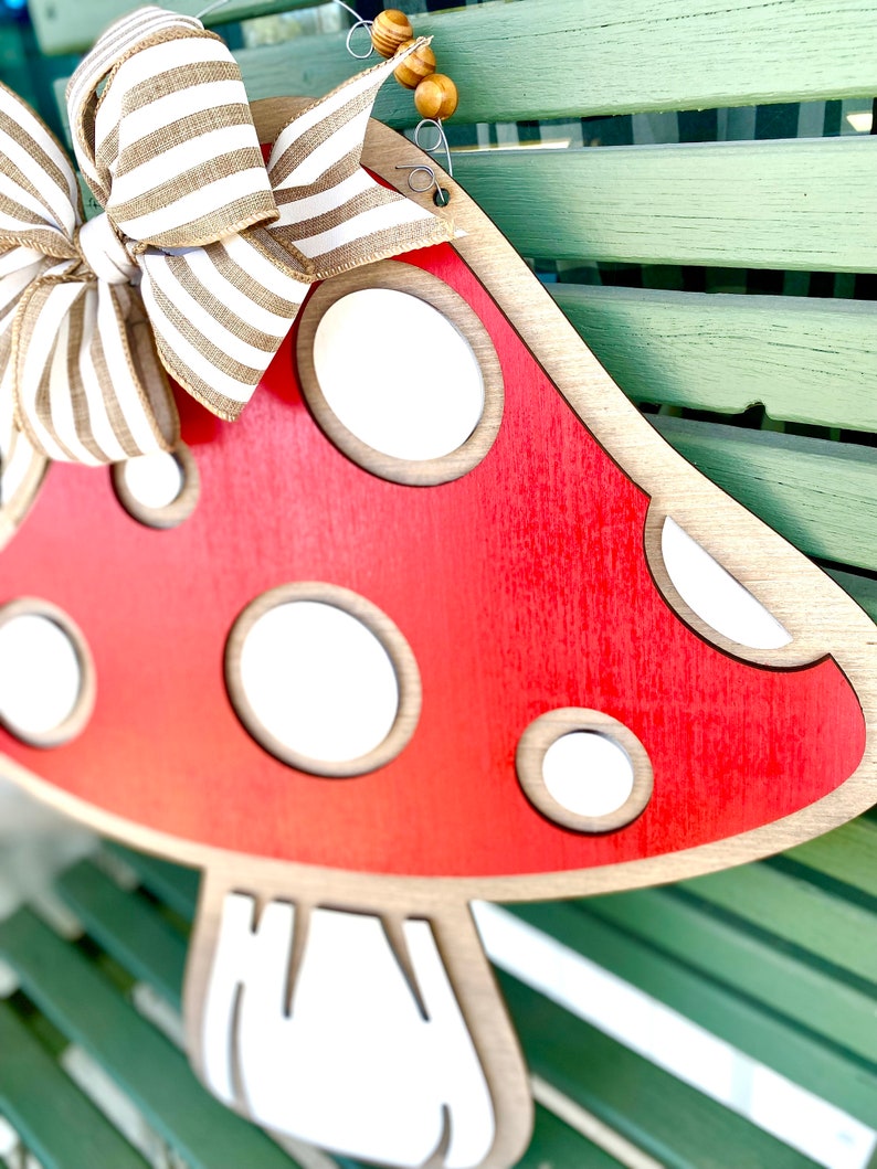 Eclectic Woodland Mushroom 70's Vibe Style Door Hanger Mystical Flower ...