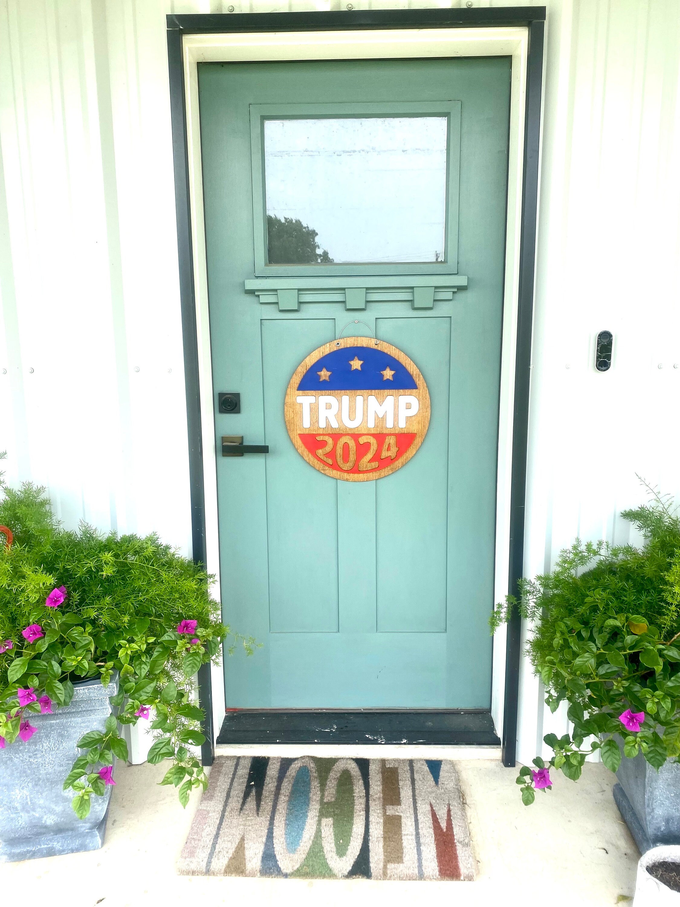 Trump 2024 Door Hanger Patriotic Wreath 4th of July Decor Memorial Day ...