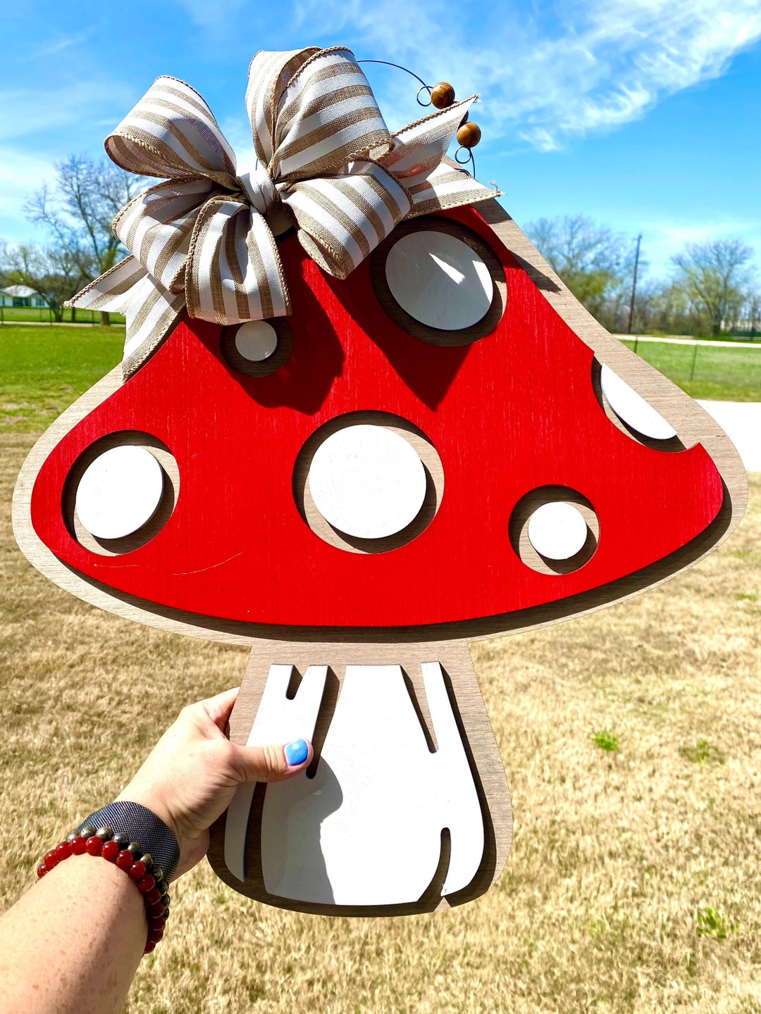 Eclectic Woodland Mushroom 70's Vibe Style Door Hanger Mystical Flower ...