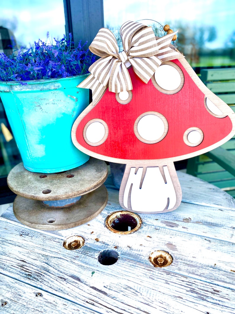 Eclectic Woodland Mushroom 70's Vibe Style Door Hanger Mystical Flower ...