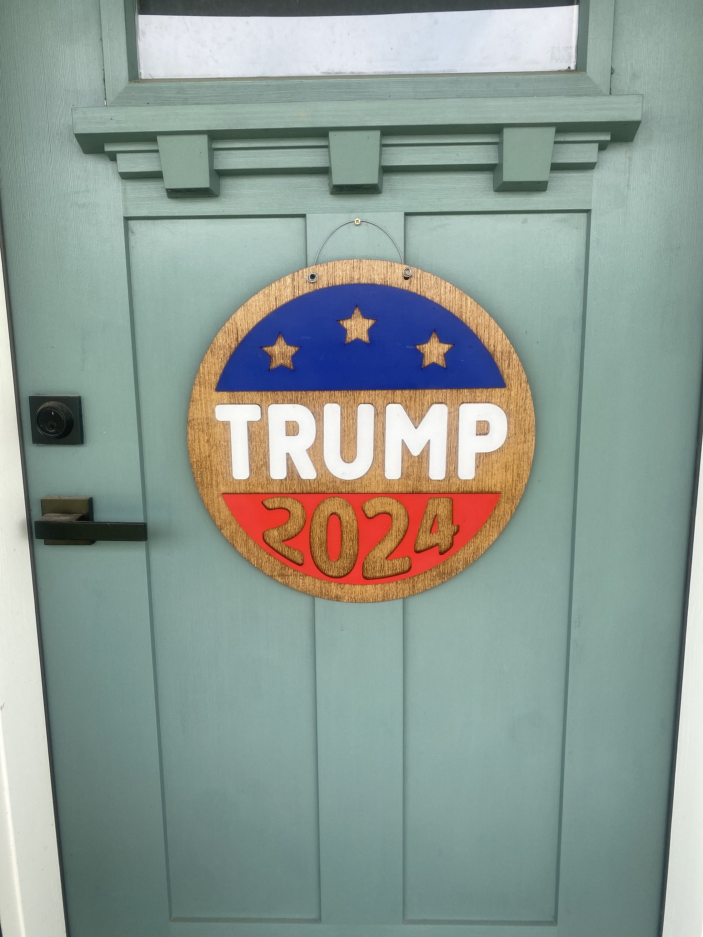 Trump 2024 Door Hanger Patriotic Wreath 4th of July Decor Memorial Day ...
