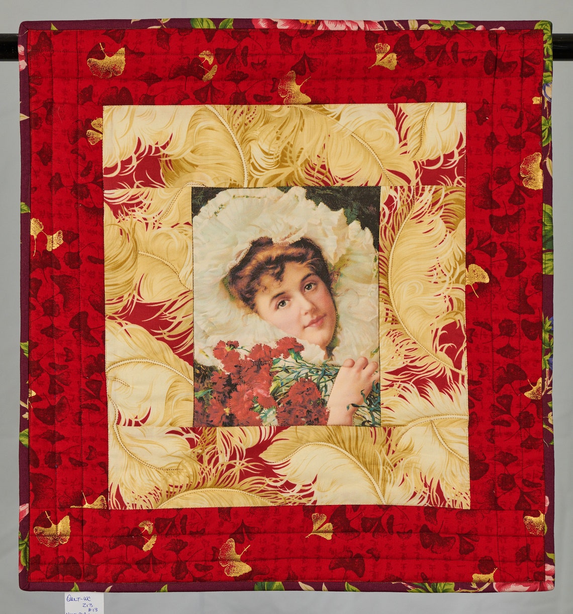 Quilt Vintage 19" X 21" Victorian Woman for Wall! Made by Wilma ...