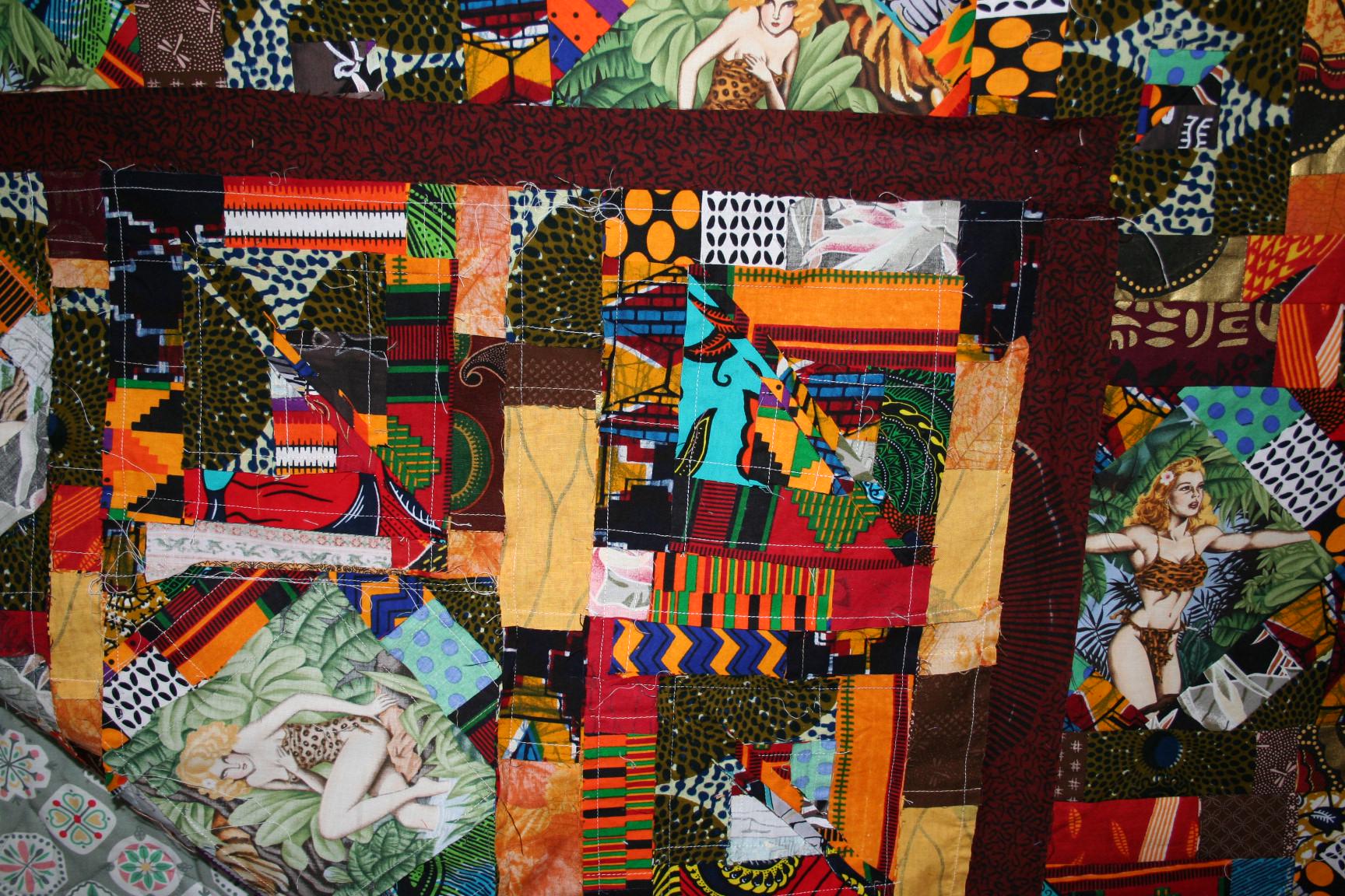 NOT QUILTED Quilt Top 71" X 64" Sheena Queen of the Jungle in African ...
