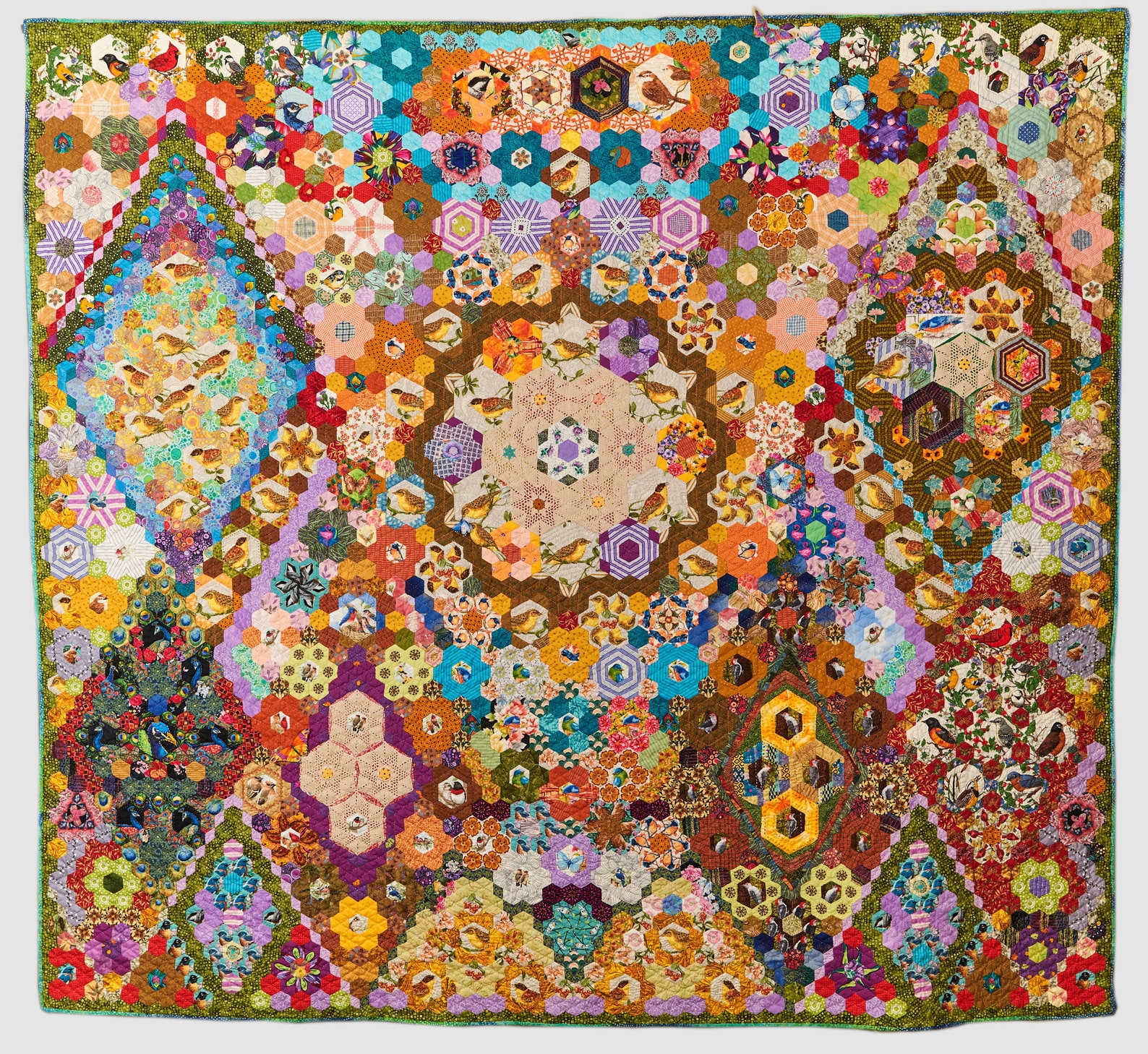 Quilt 93 X 82 English Paper Pieced and Quilted by Hand From the Image I ...