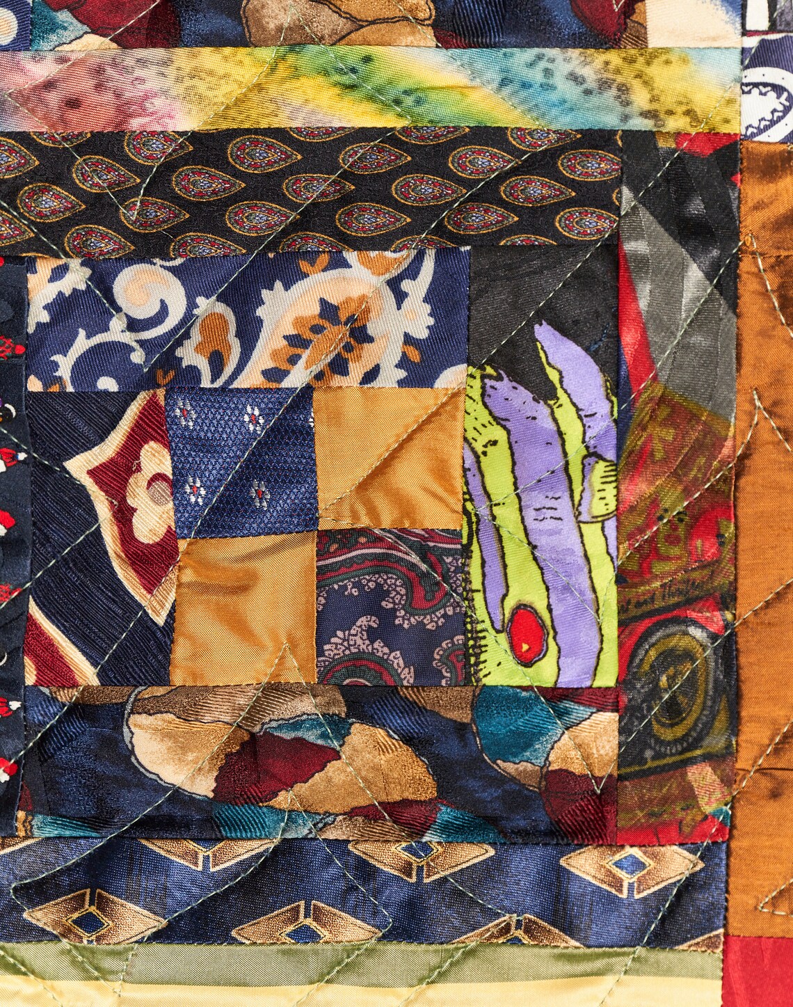 Quilt Vintage 30" X 36" - Silks for Wall! Made by Wilma Cogliantry - Etsy