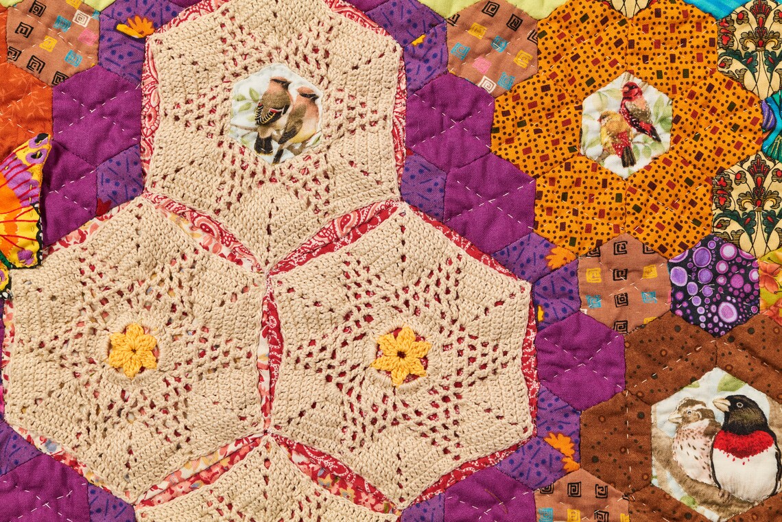 Quilt 93 X 82 English Paper Pieced and Quilted by Hand From the Image I ...