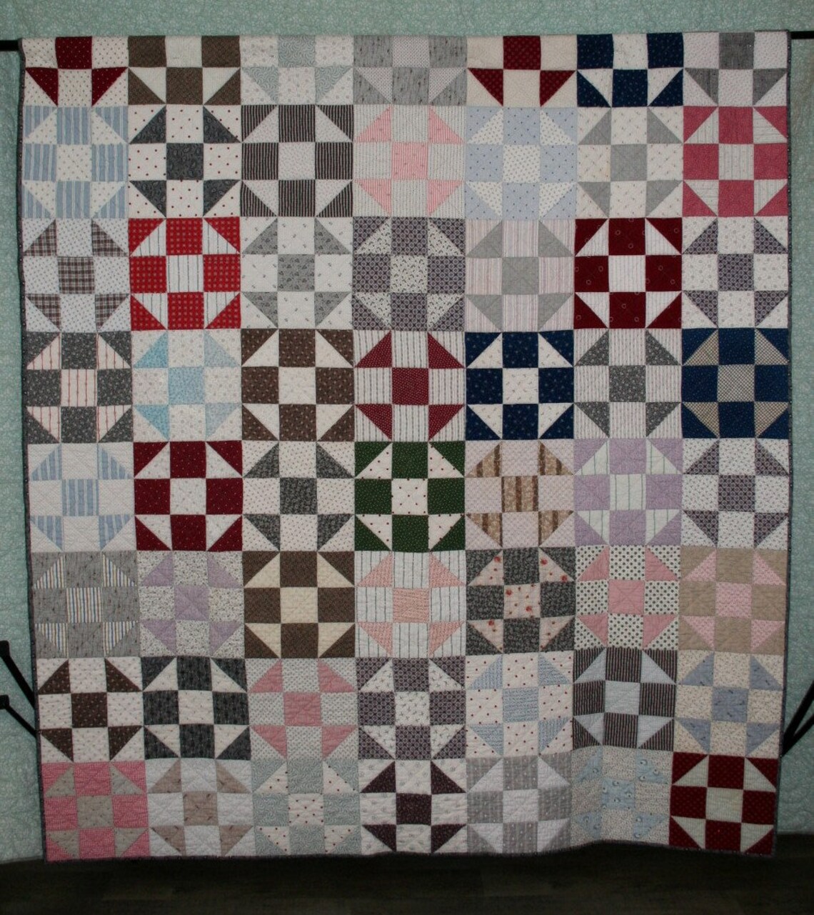 Quilt Vintage 71" X 80" From Nine-patch Blocks. Made by Wilma ...
