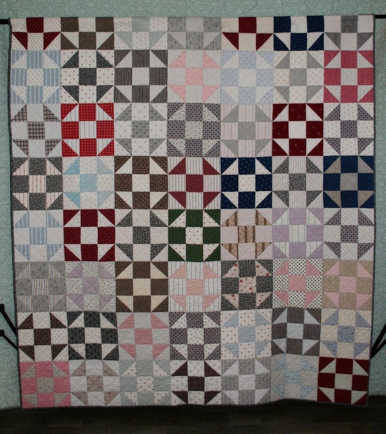Quilt Vintage 71" X 80" From Nine-patch Blocks. Made by Wilma ...